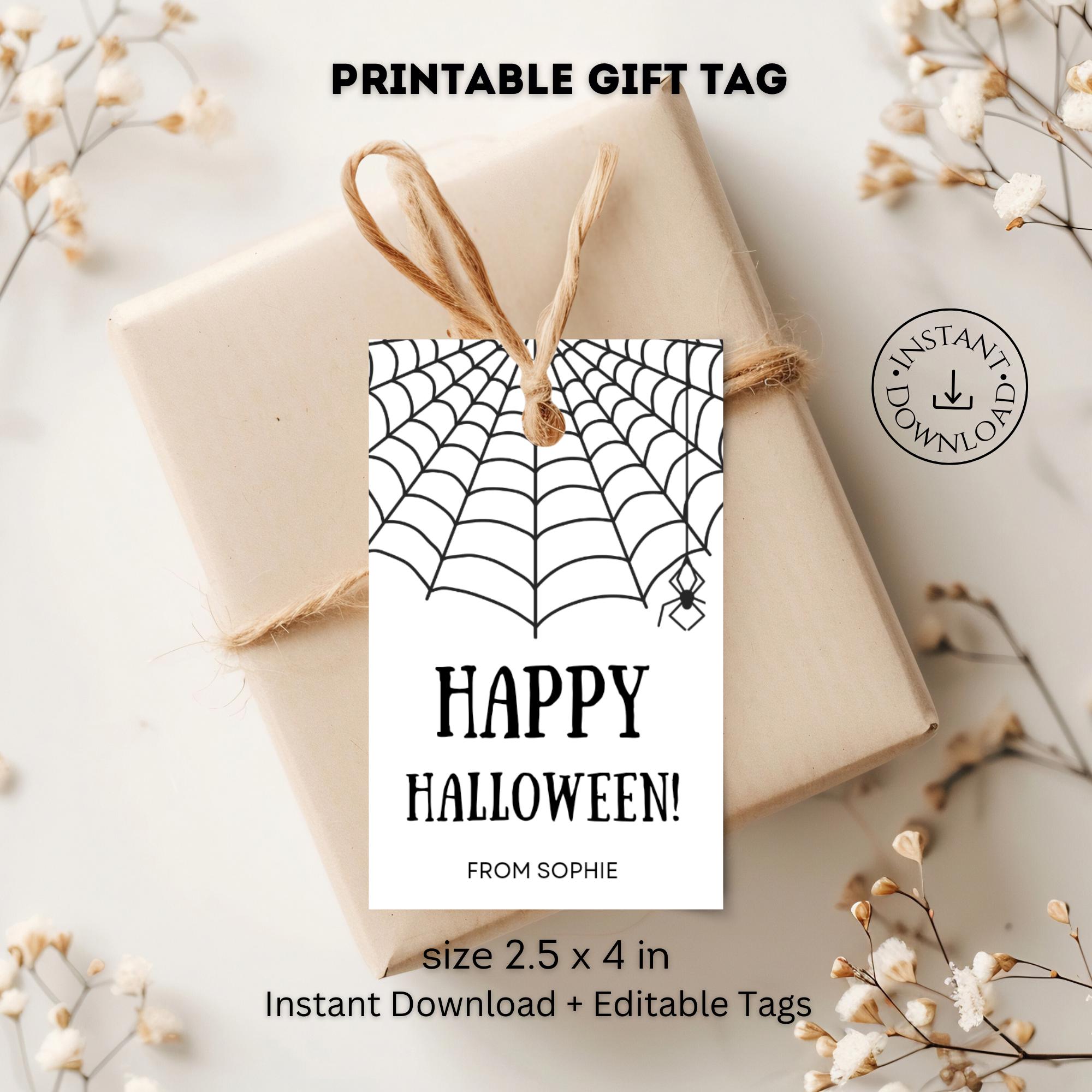 Happy Halloween Editable Gift Tag Trick or Treat Favor Bag Tag Thank ...