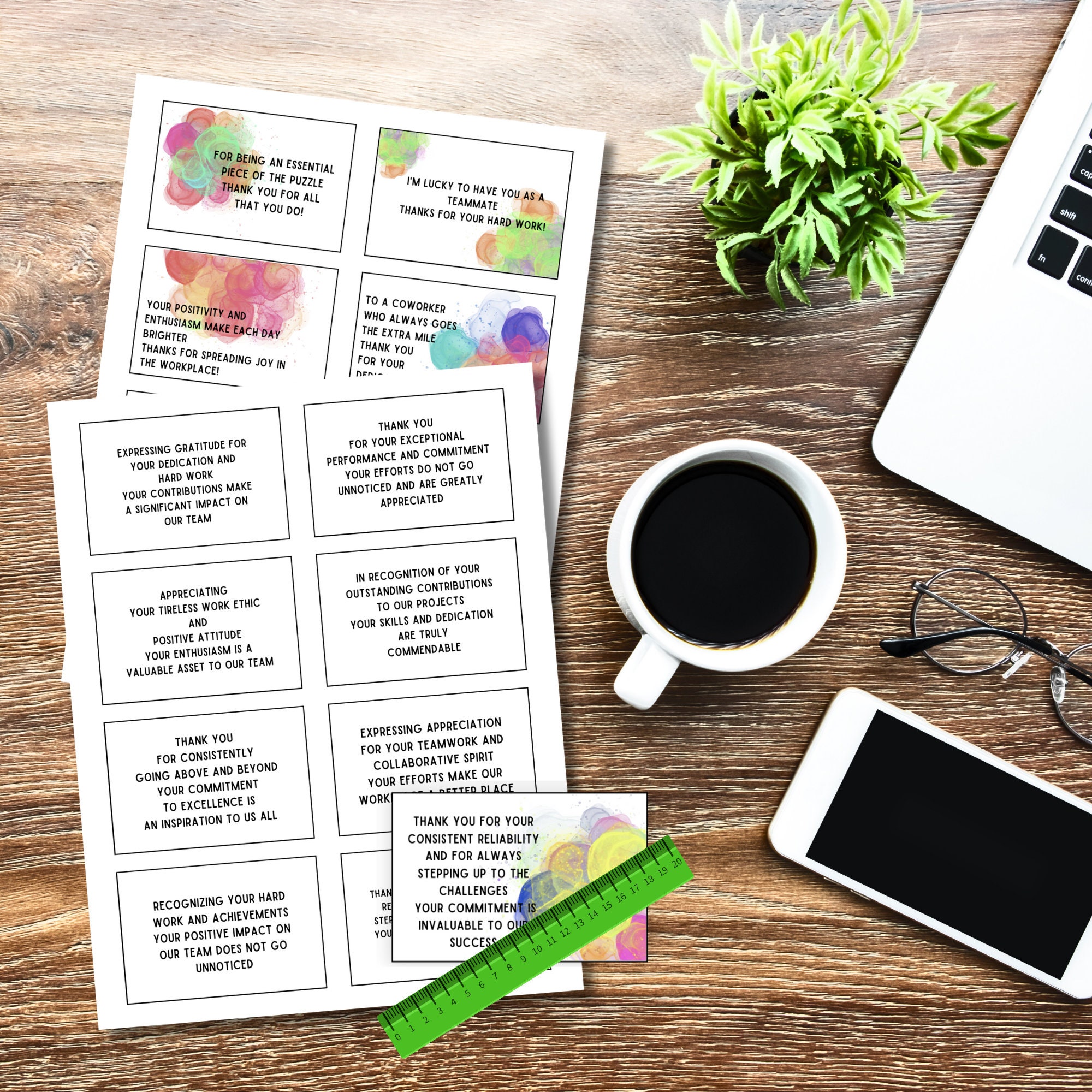 Employee Appreciation Cards Printable Coworker Gift Card Employee ...