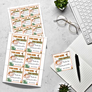 Tea Gift Tag You Are Tea-riffic Teacher Appreciation Gift Tag Iced Tea ...