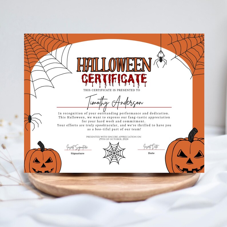 Halloween Certificate Template for Employee Appreciation Halloween ...