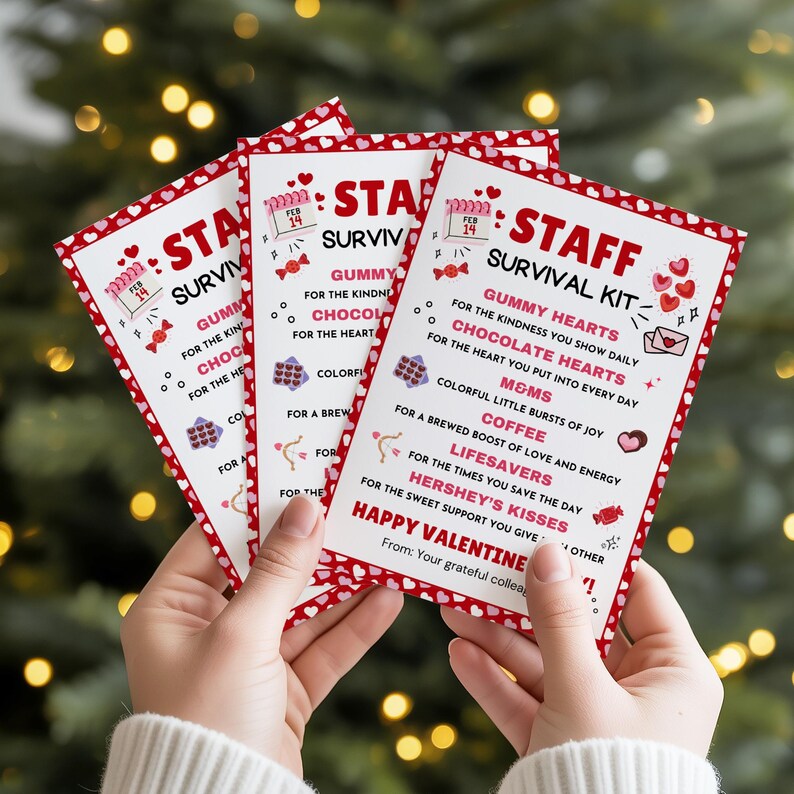 Editable Valentine Staff Survival Kit Tag Printable Funny Valentine ...