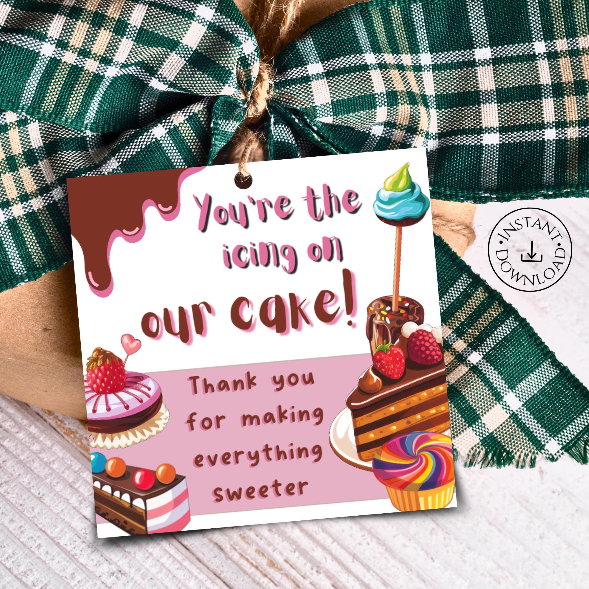 Cake Tag Employee Candy Bar Gift Tag Teacher Appreciation Thank You ...