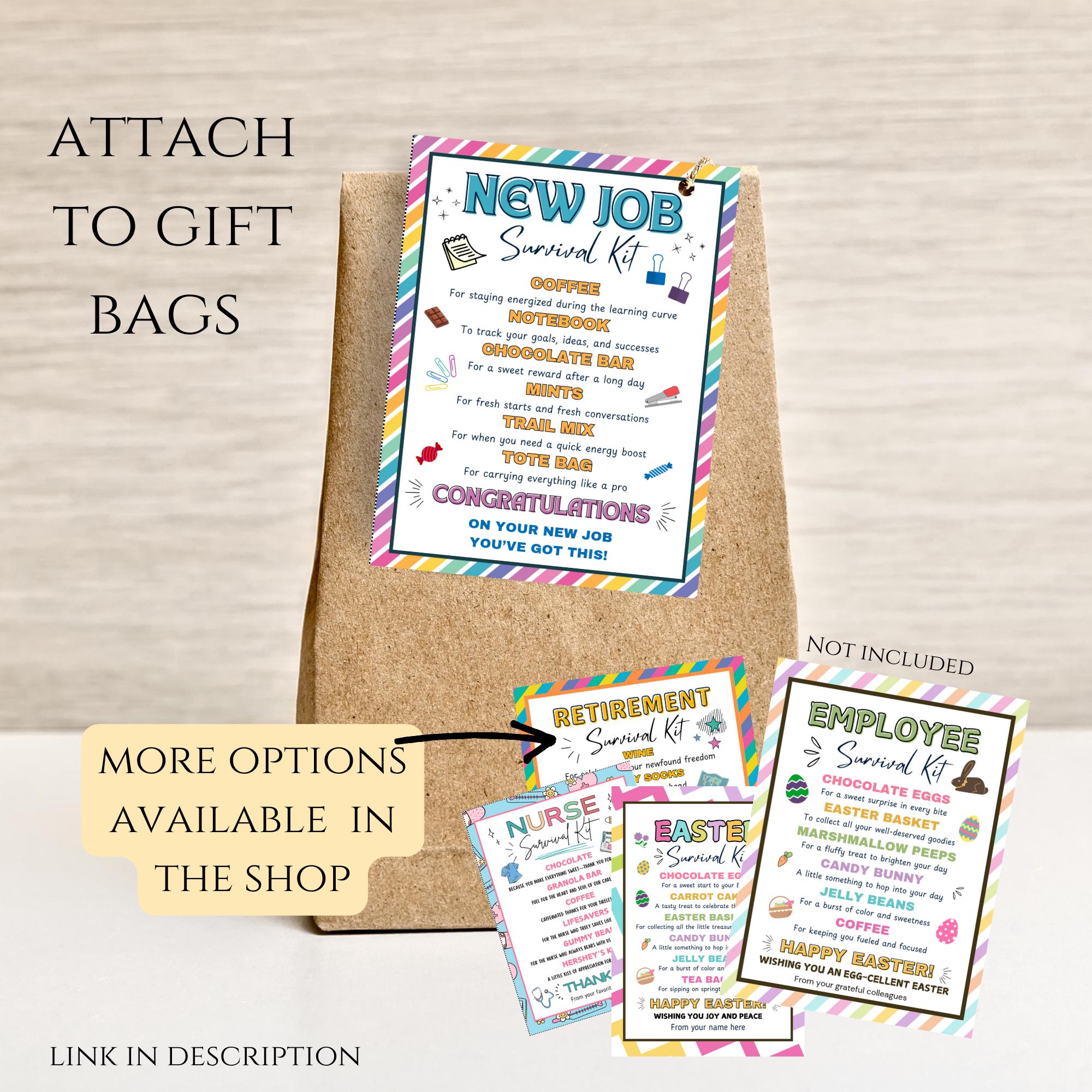 New Job Survival Kit Tag New Job Congratulations Gift New Employee ...