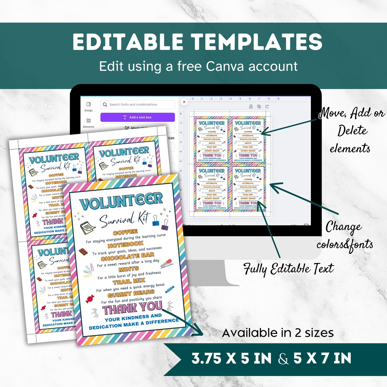 Volunteer Survival Kit Gift Tag Volunteer Appreciation Gift New Job ...