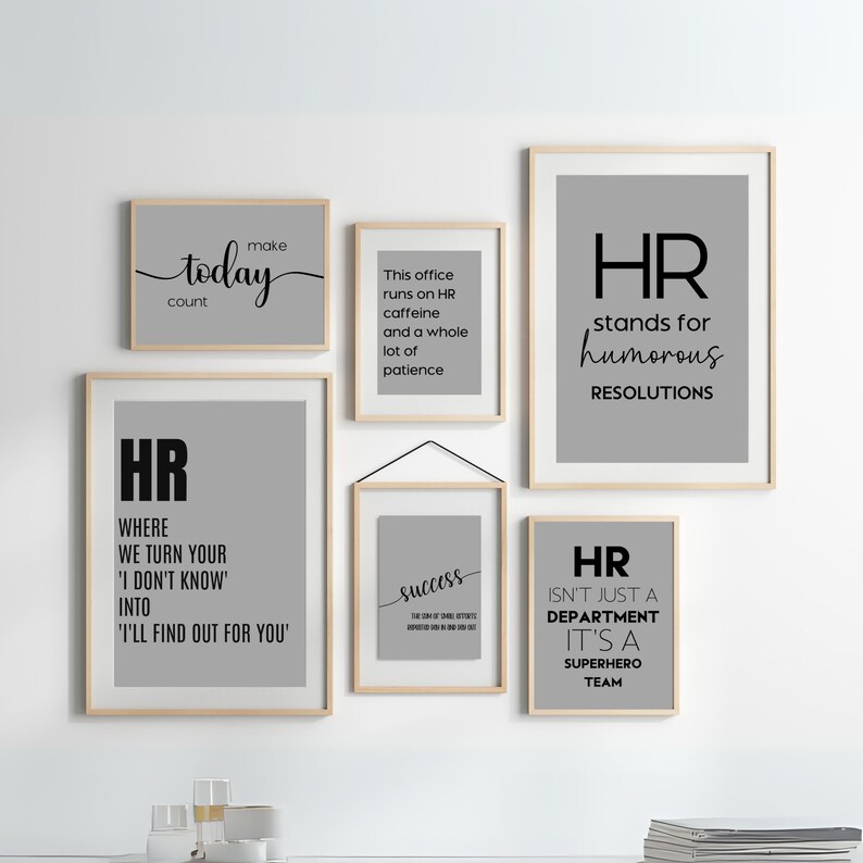 Human Resources Art Funny Office Decor Team Set Leadership Gift for ...