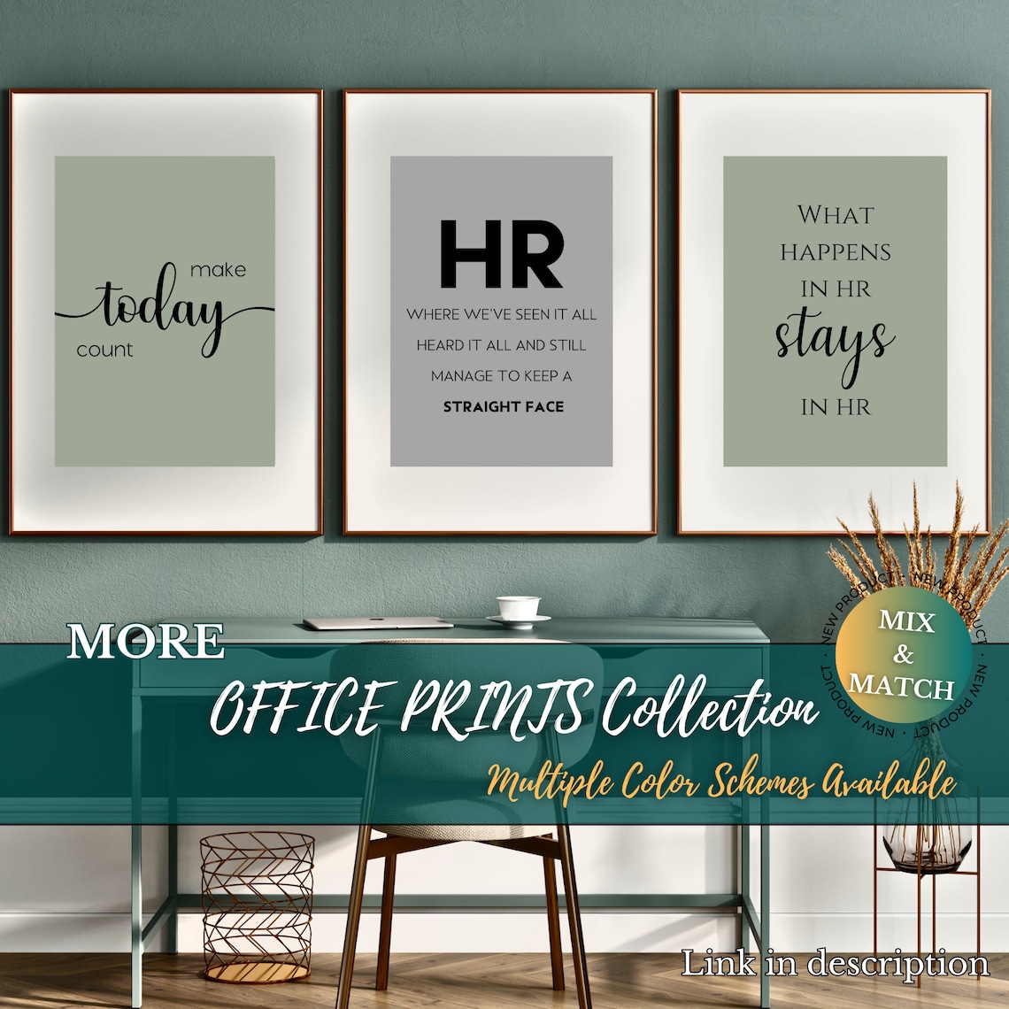 HR Sign Hr Manager Poster Bundle Gift HR Humor Office Decor Funny Human ...