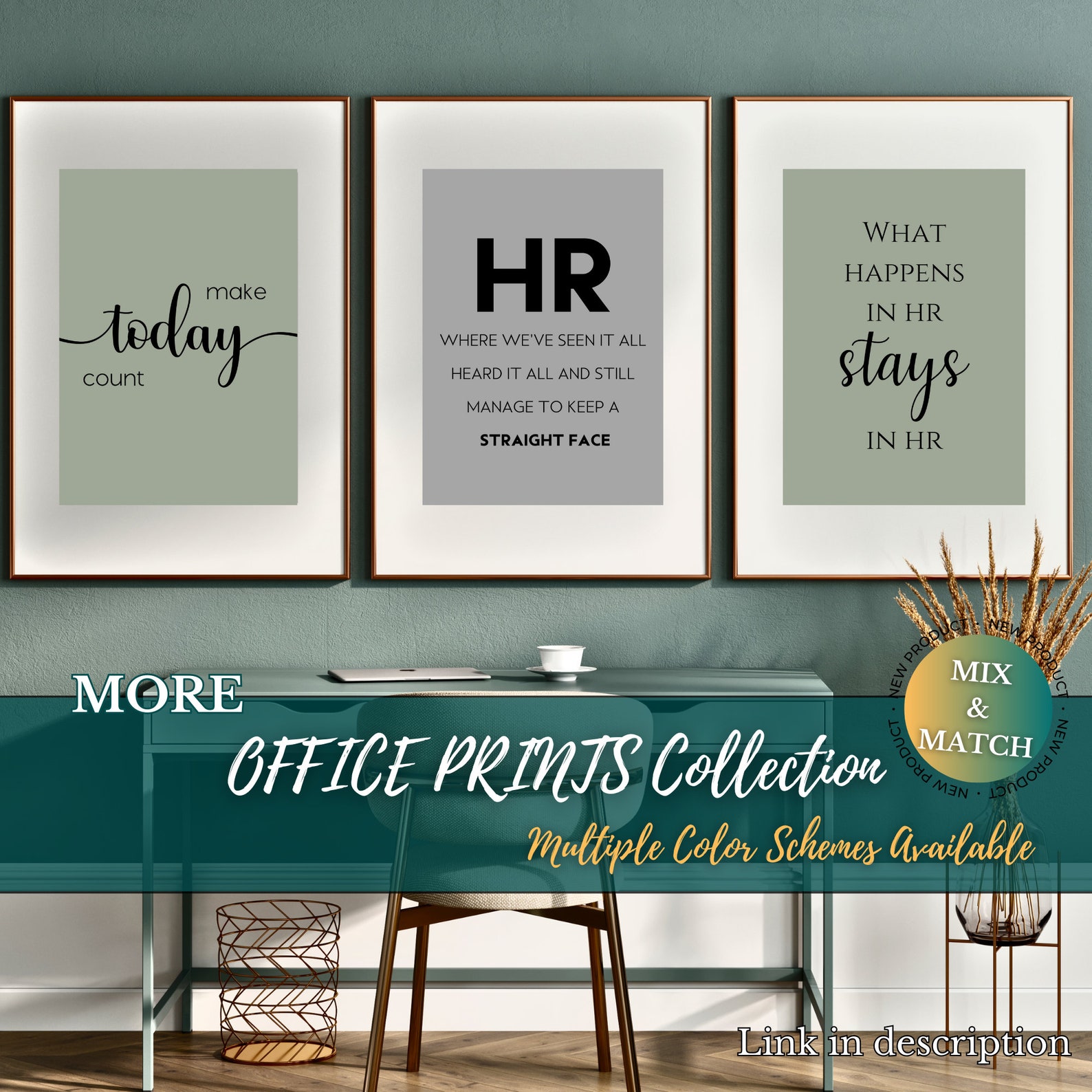 HR Sign Hr Manager Poster Bundle Gift HR Humor Office Decor Funny Human ...