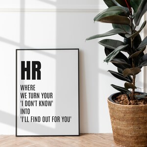 HR Definition Art Print: Funny Office Decor (digital Download) - Etsy