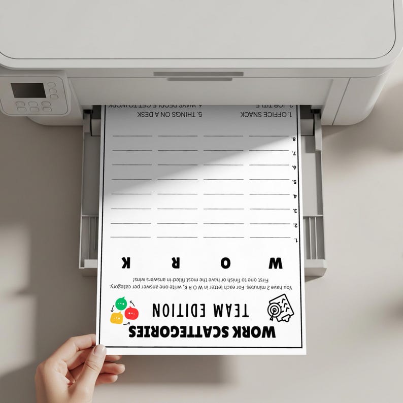 Work Scattergories Printable Office Party Game Team Building Game for ...