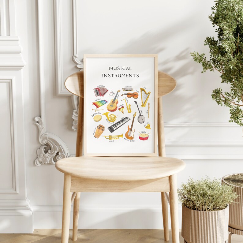 Musical Instruments Poster Homeschool Montessori Educational Printable ...