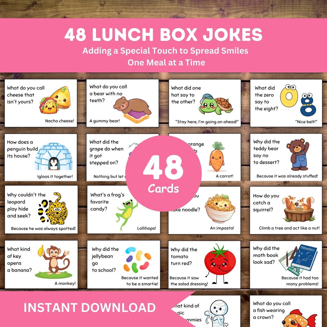 Lunchbox Jokes Printable Lunch Box Notes of Encouragement for Kids ...