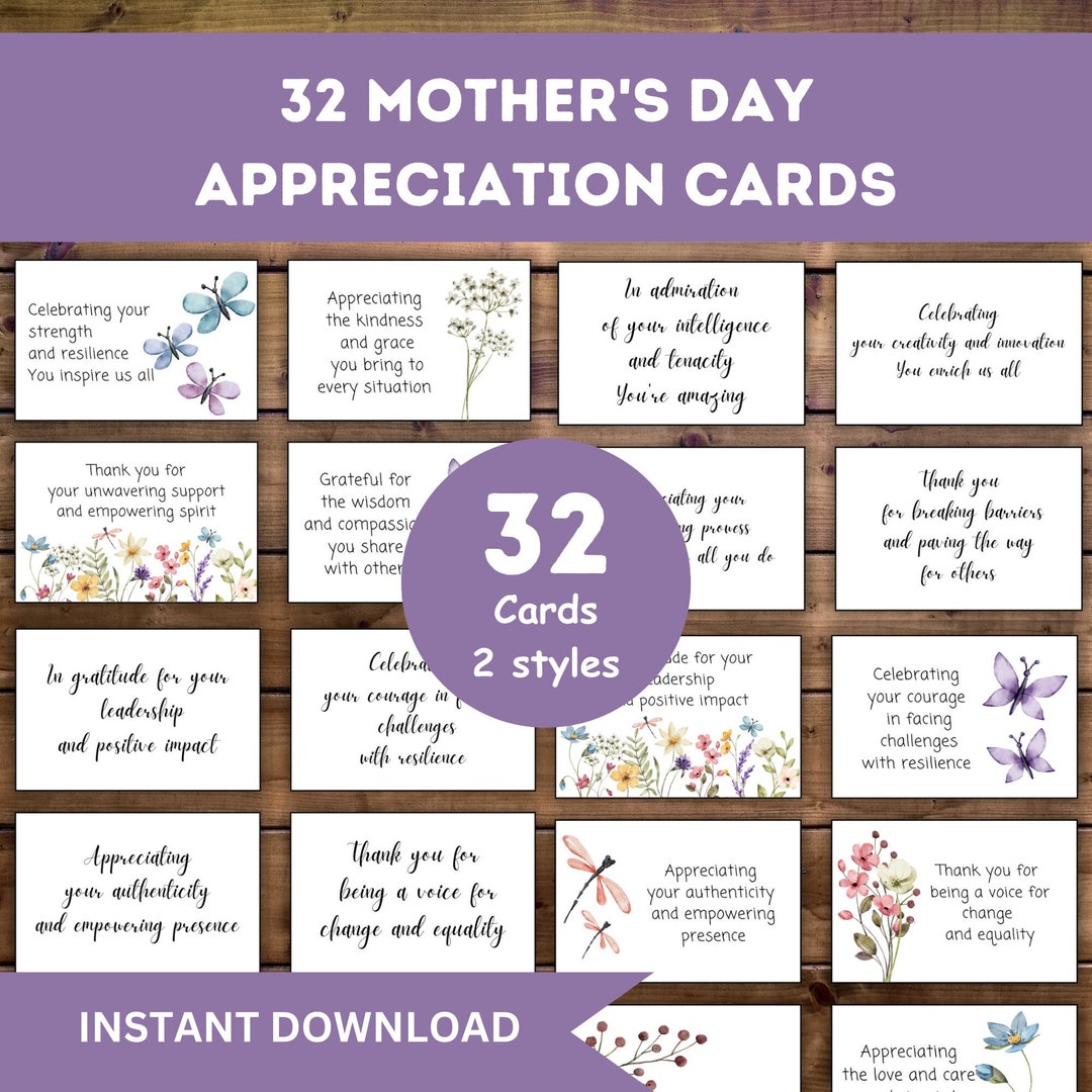 Mothers Day Affirmation Cards for Mom Printable Mother's Day Gift ...