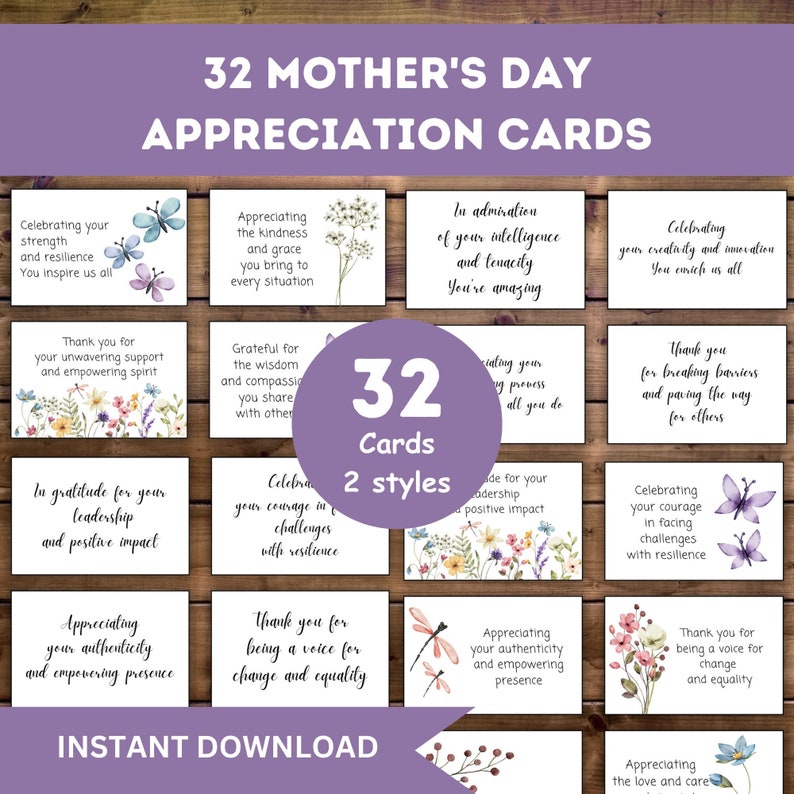 Mothers Day Affirmation Cards for Mom Printable Mother's Day Gift ...