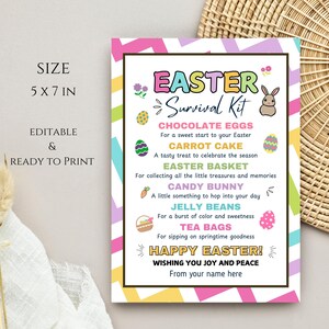 Easter Survival Kit Gift Tag Easter Bunny Bait Printable Easter ...