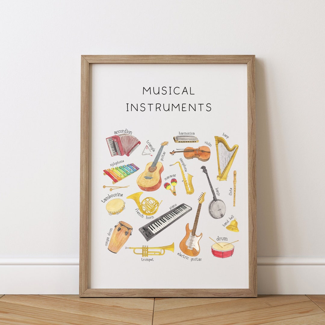 Musical Instruments Poster Homeschool Montessori Educational Printable ...