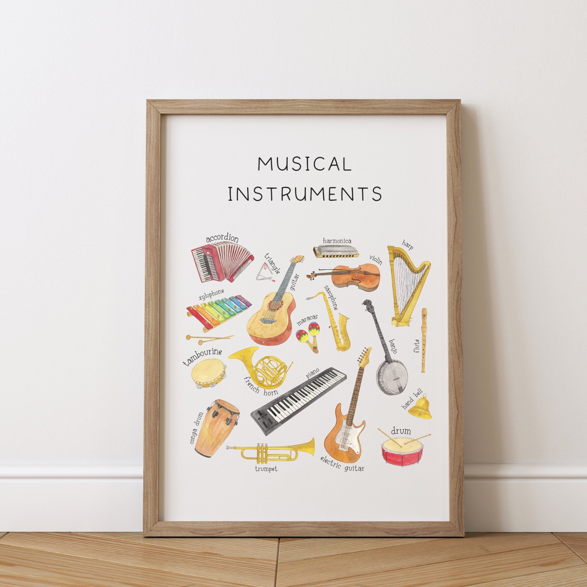 Musical Instruments Poster Homeschool Montessori Educational Printable ...