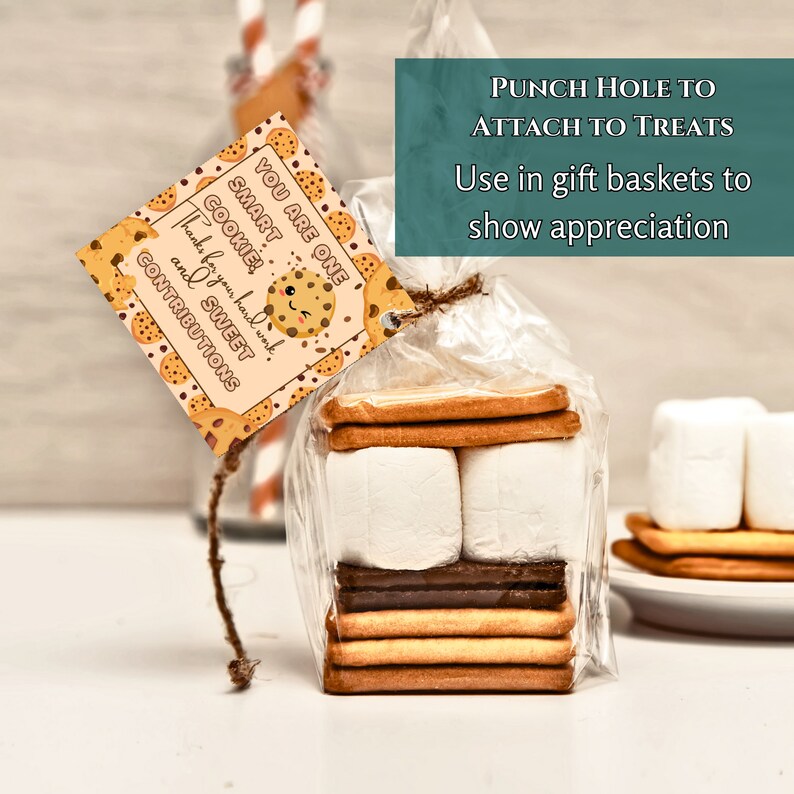 Smart Cookie Tag Teacher Thank You Tag End of School Year Cookie Tags ...