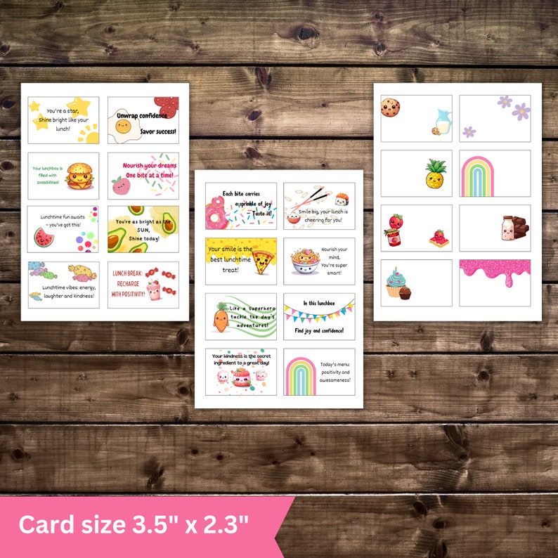 Lunchbox Notes for Kids Printable Bundle Lunch Box Notes of ...