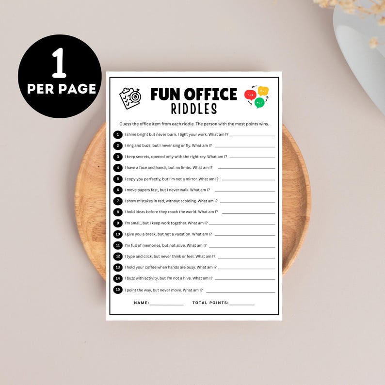 Employee Appreciation Riddle Game Office Team Building Game Work ...