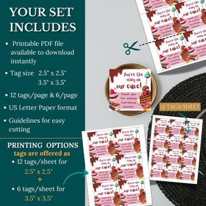 Cake Tag Employee Candy Bar Gift Tag Teacher Appreciation Thank You ...