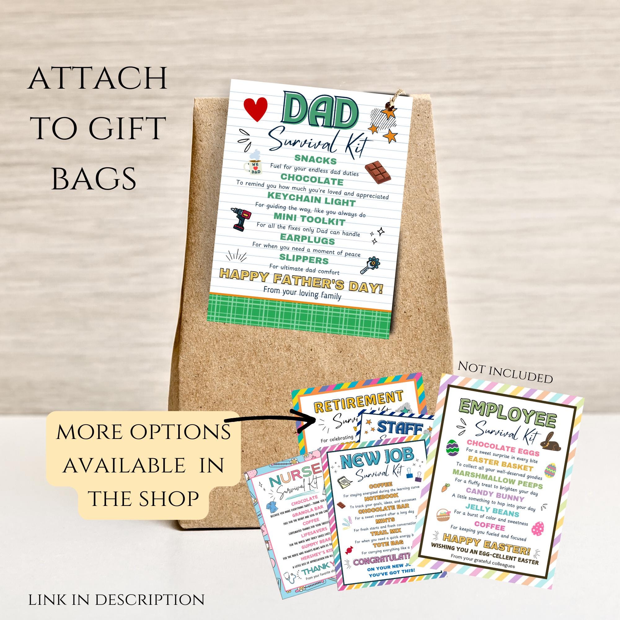 Dad Survival Kit Tag Printable Fathers Day Gift All About My Dad Fun ...