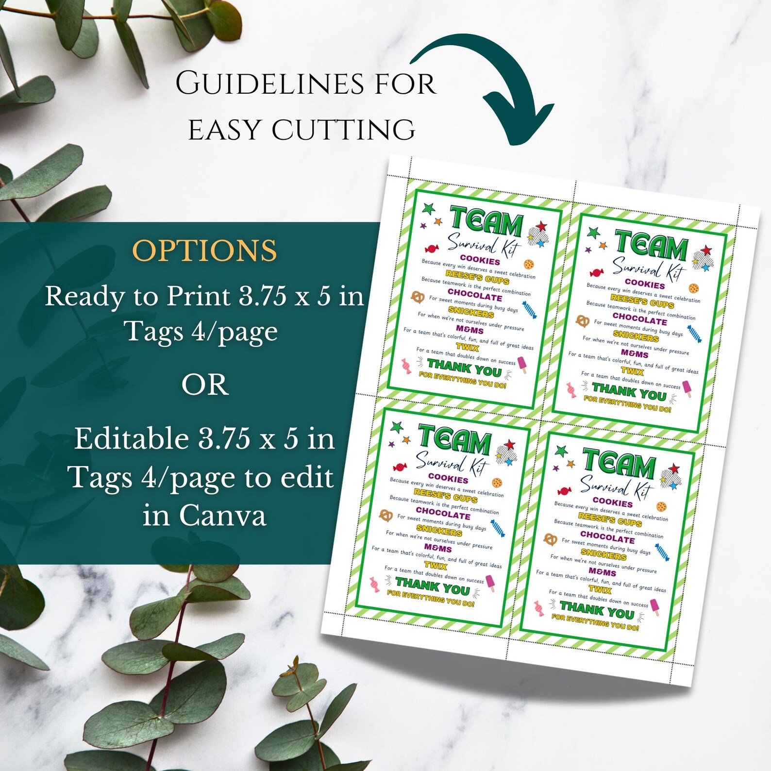Team Survival Kit Tags Editable Staff Welcome Employee Appreciation Day ...