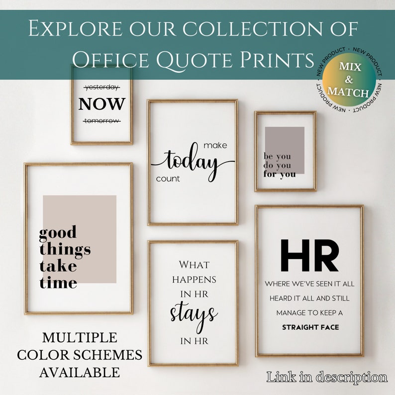 HR Sign Hr Manager Poster Bundle Gift HR Humor Office Decor Funny Human ...