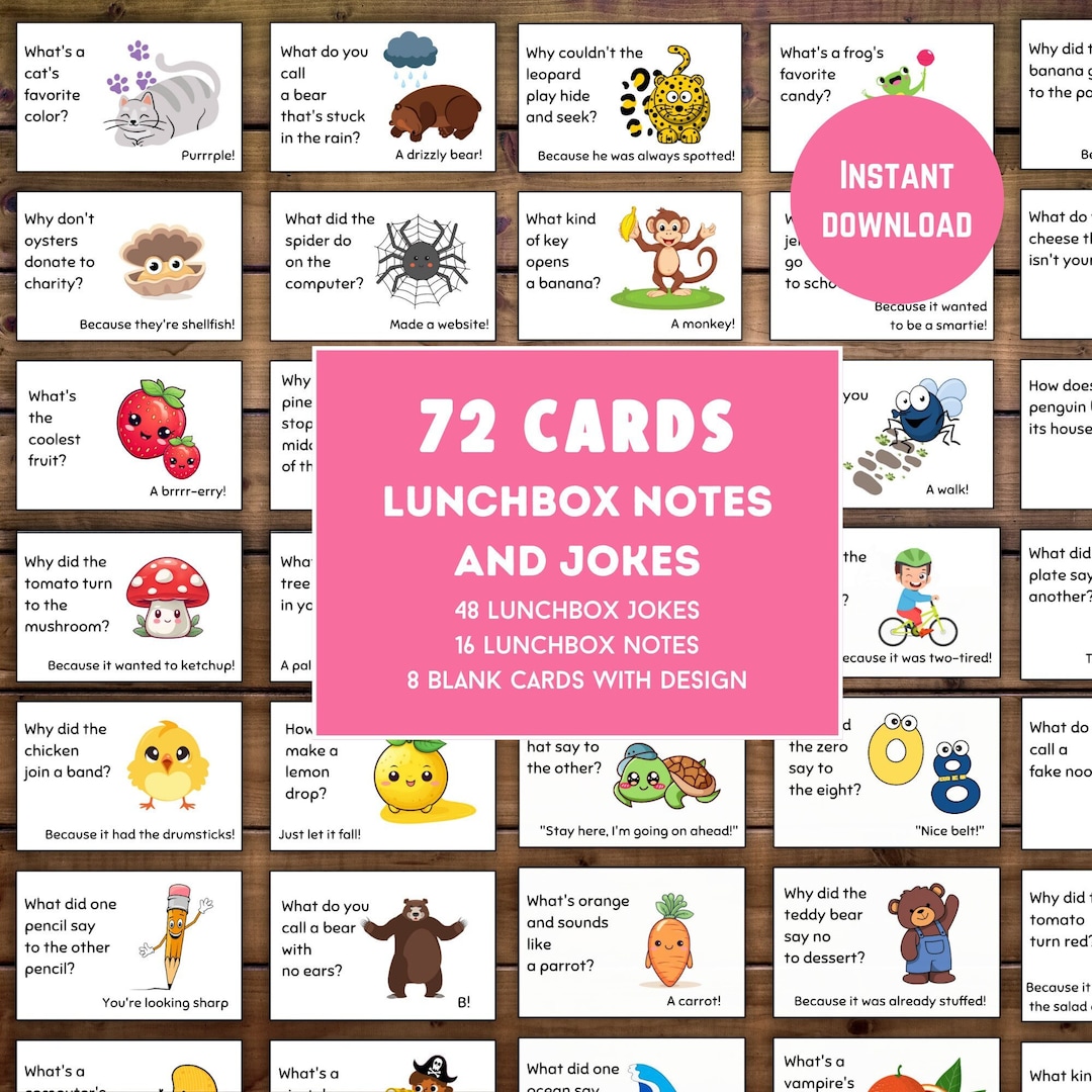 Lunchbox Notes for Kids Printable Bundle Lunch Box Notes of ...
