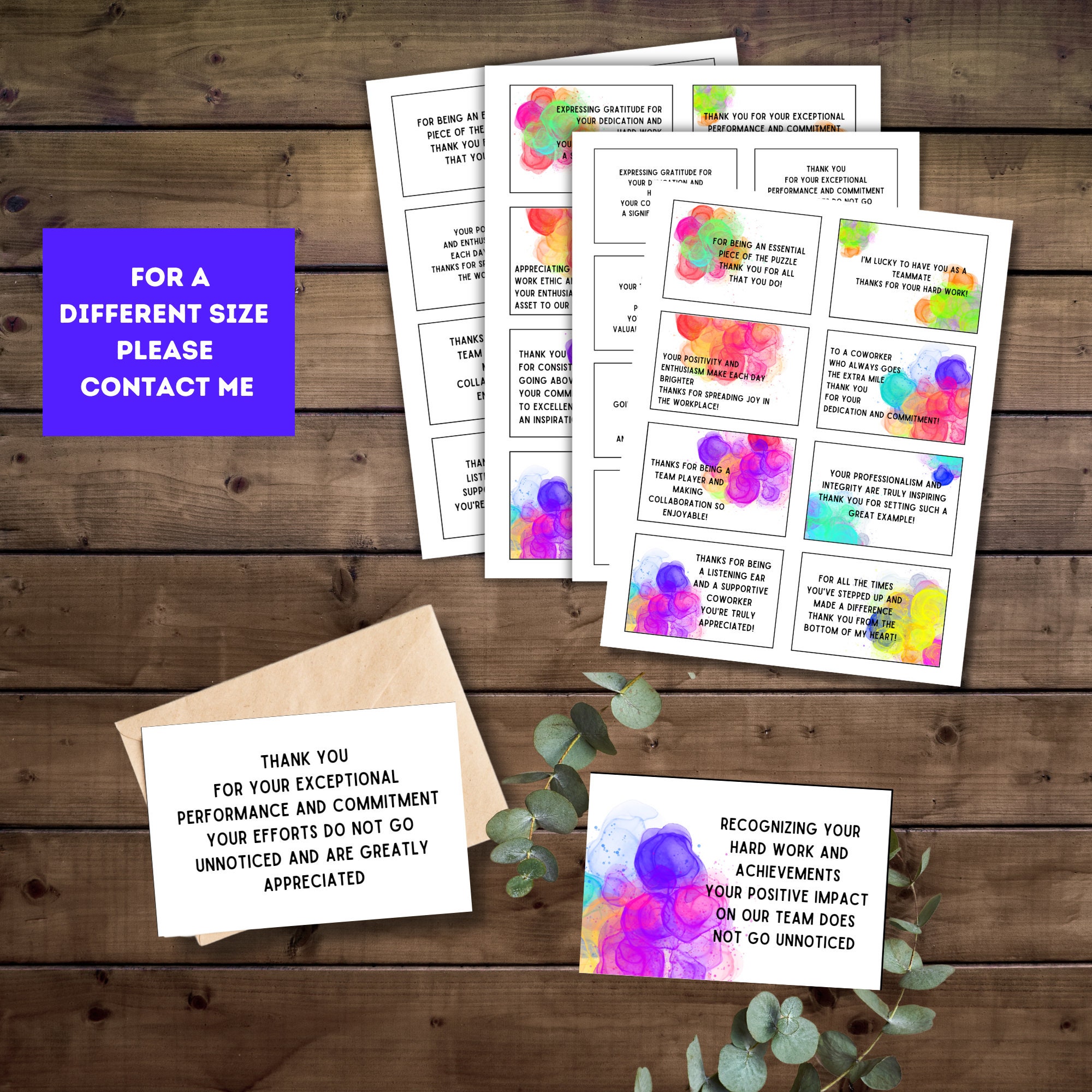 Employee Appreciation Cards Printable Coworker Gift Card Employee ...