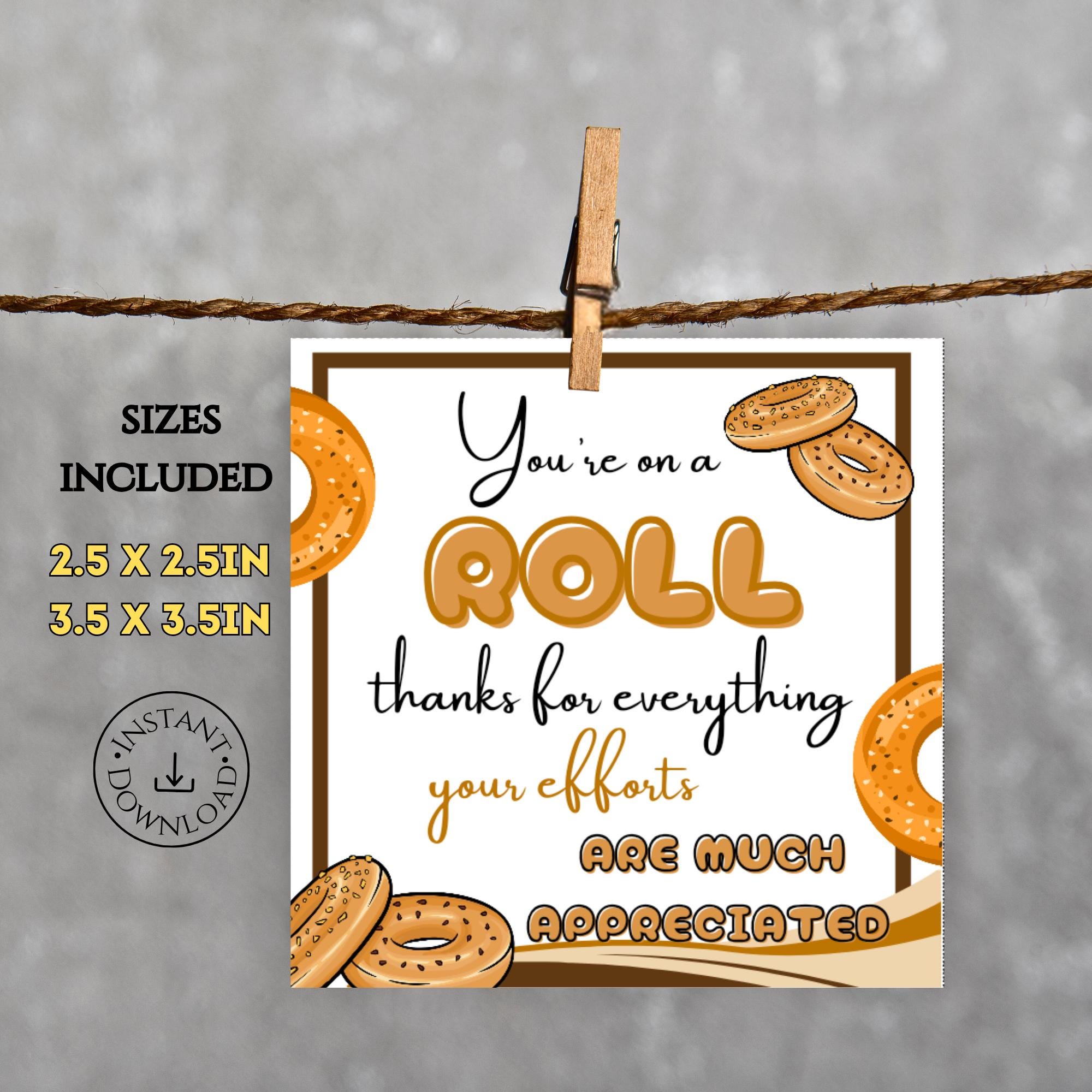 Team Bagel Gift Tag: Employee Appreciation Thank You (digital Download ...