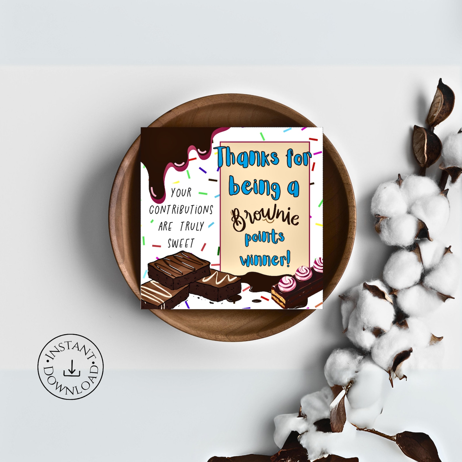 Brownie Appreciation Tags Brownie Points Favor Tags Teacher ...