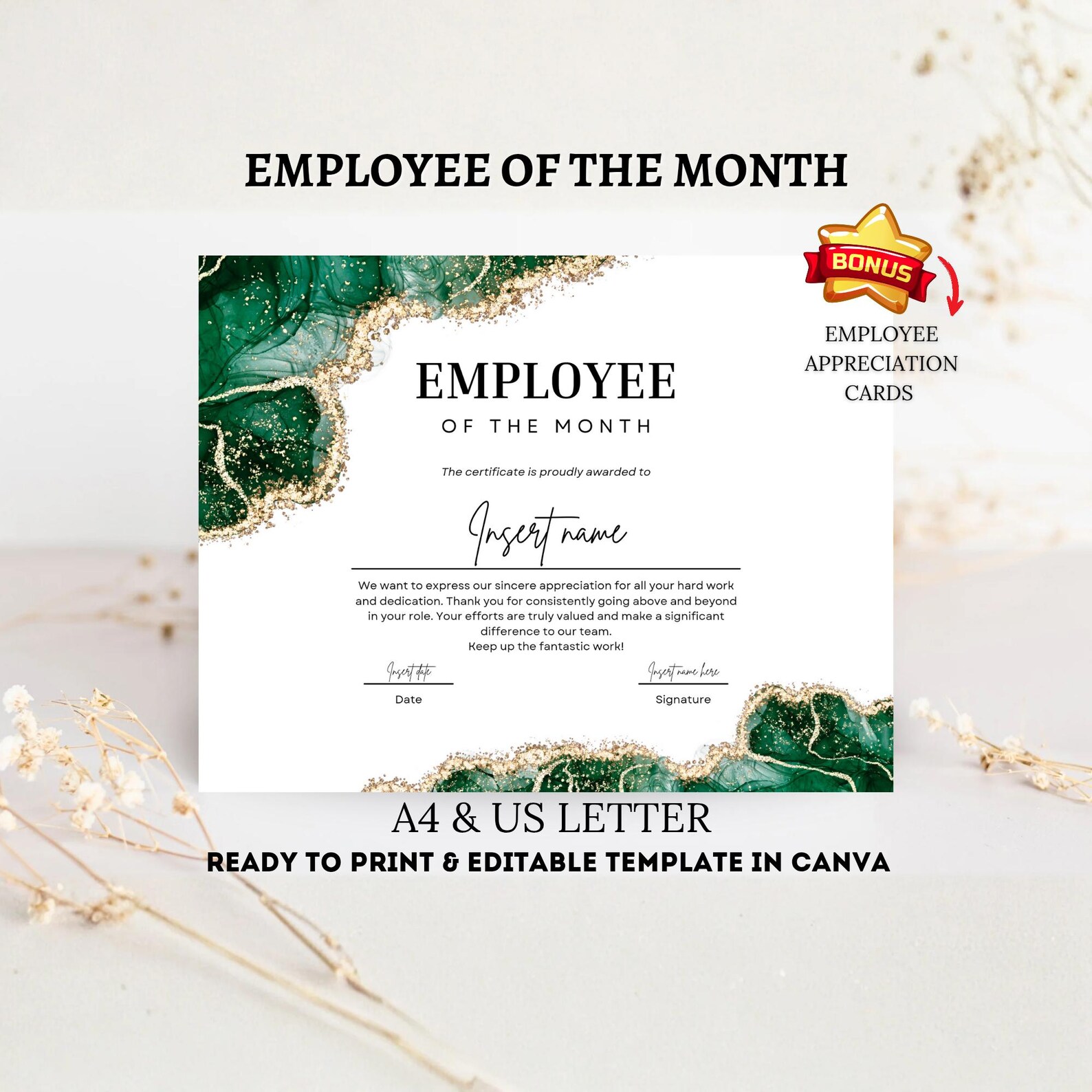 Certificate of Appreciation Awards Employee Recognition Office ...
