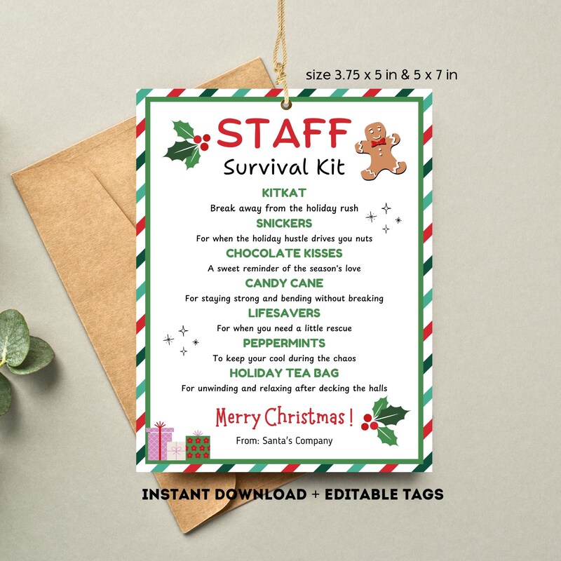 Christmas Candy Survival Kit - Etsy