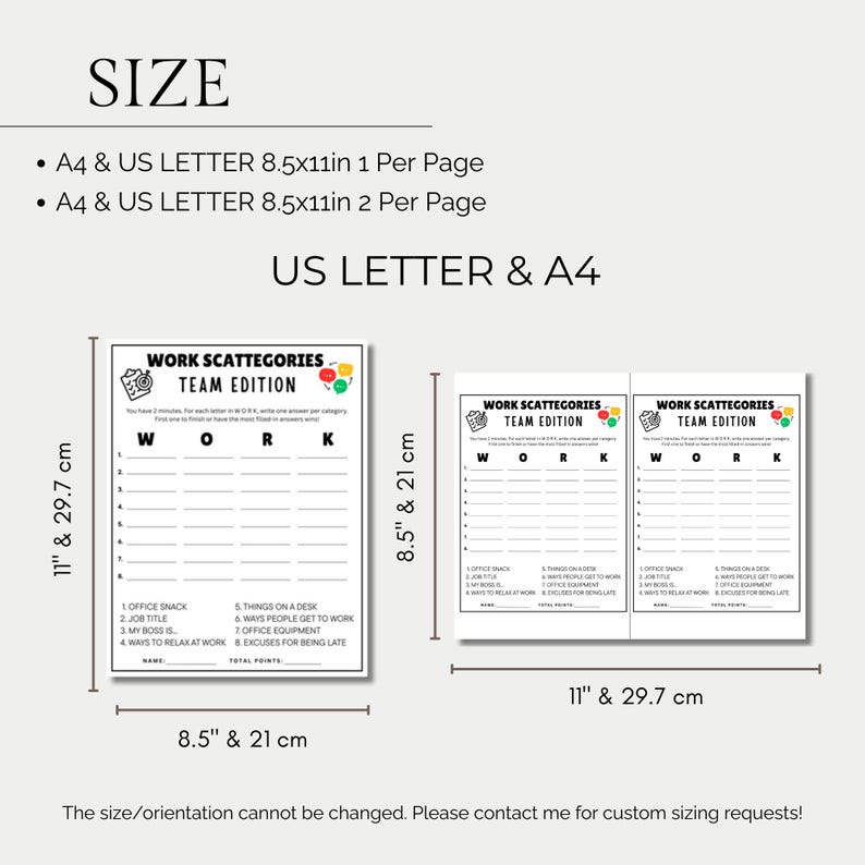 Work Scattergories Printable Office Party Game Team Building Game for ...