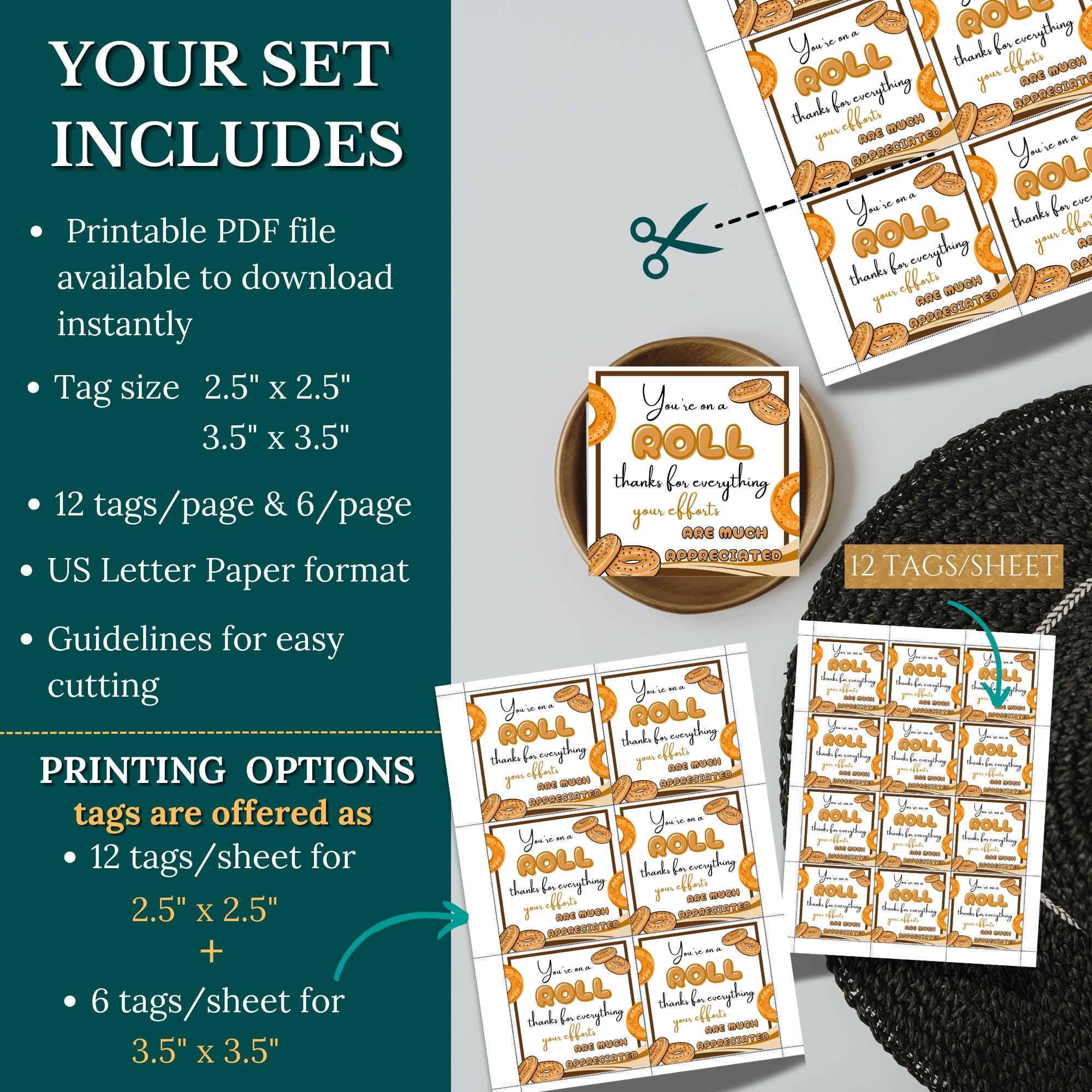 Team Bagel Gift Tag: Employee Appreciation Thank You (digital Download ...