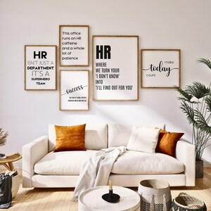 HR Sign Hr Manager Poster Bundle Gift HR Humor Office Decor Funny Human ...
