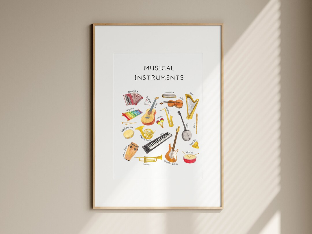 Musical Instruments Poster Homeschool Montessori Educational Printable ...