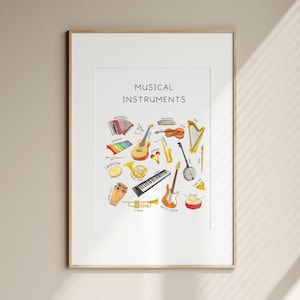 Musical Instruments Poster Homeschool Montessori Educational Printable ...