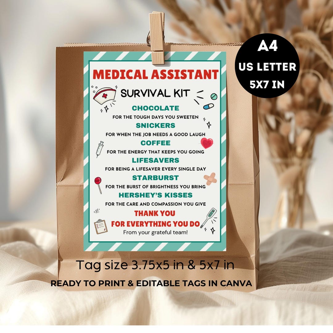 Editable Medical Assistant Week Gift Tag Printable Medical Assistant ...