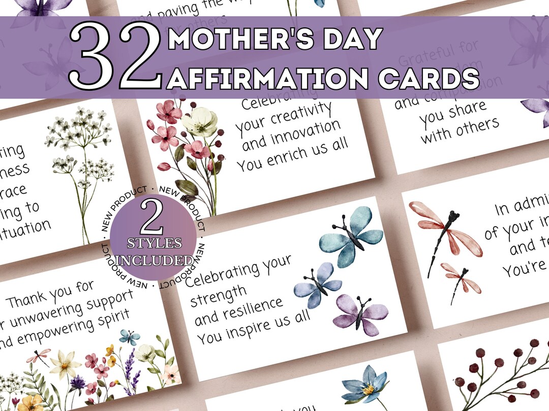 Mothers Day Affirmation Cards for Mom Printable Mother's Day Gift Mom ...