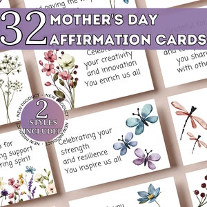 Mothers Day Affirmation Cards for Mom Printable Mother's Day Gift Mom ...
