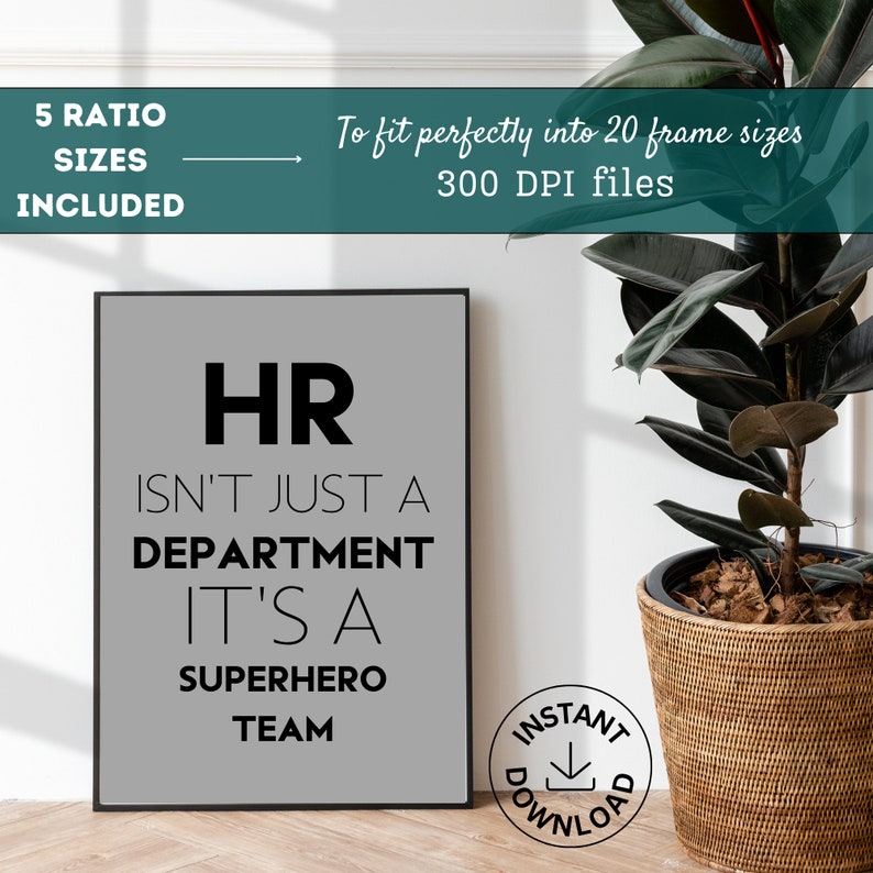 Human Resources Art Funny Office Decor Team Set Leadership Gift for ...