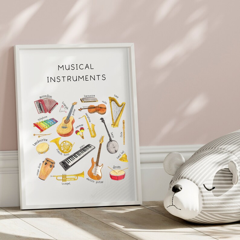 Musical Instruments Poster Homeschool Montessori Educational Printable ...