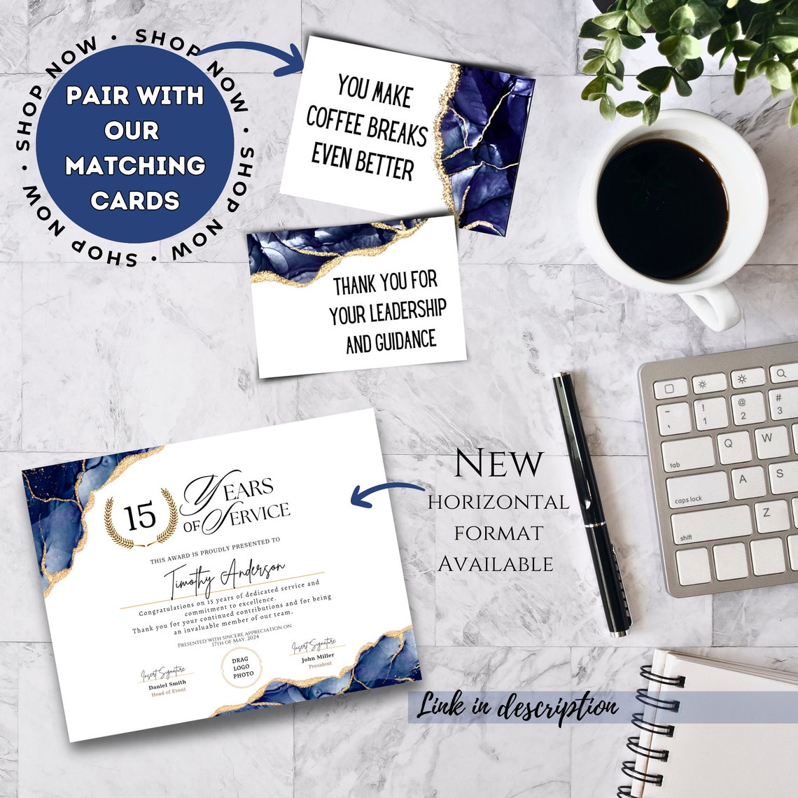 15 Years of Service Work Anniversary Gift Employee Recognition Staff ...