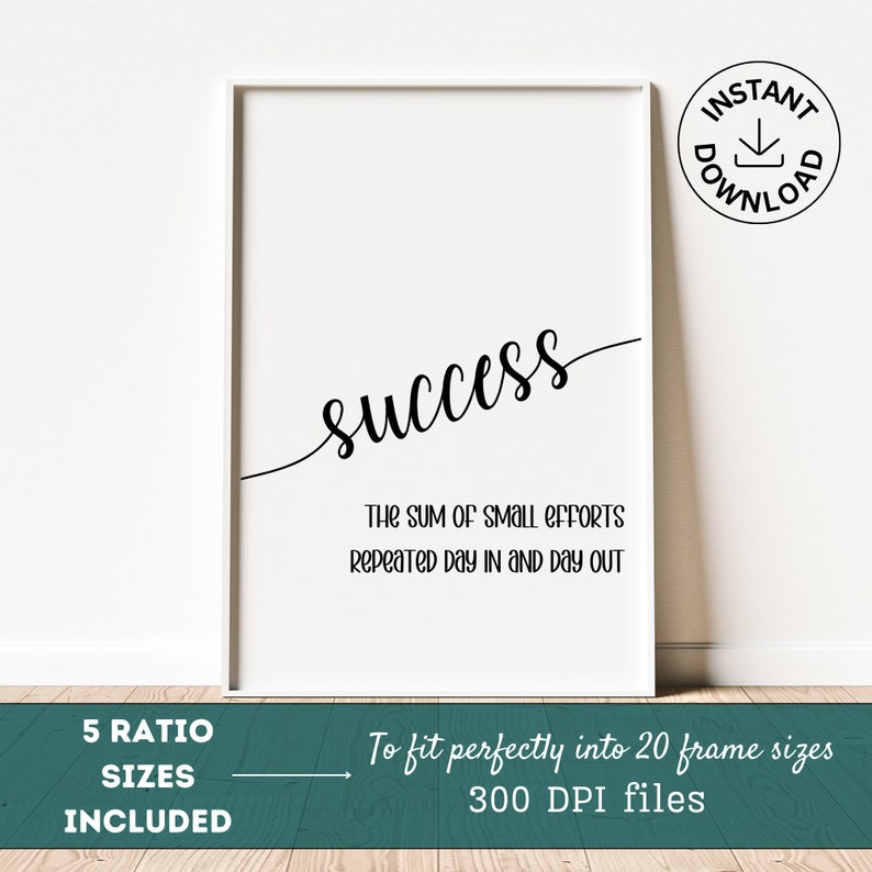 Success Definition Print: Motivational Office Decor (digital Download ...