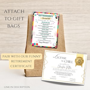Retirement Survival Kit Gift Tag: Editable Printable (digital Download ...