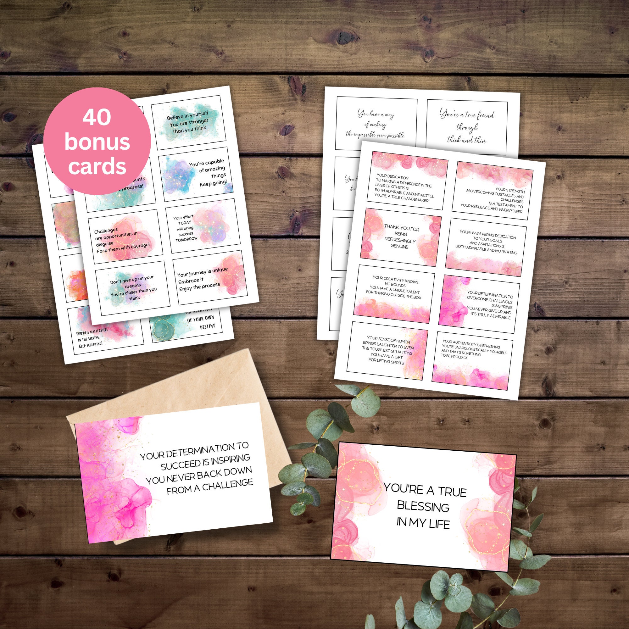 Kindness Cards: Printable Compliment & Encouragement Notes (digital ...