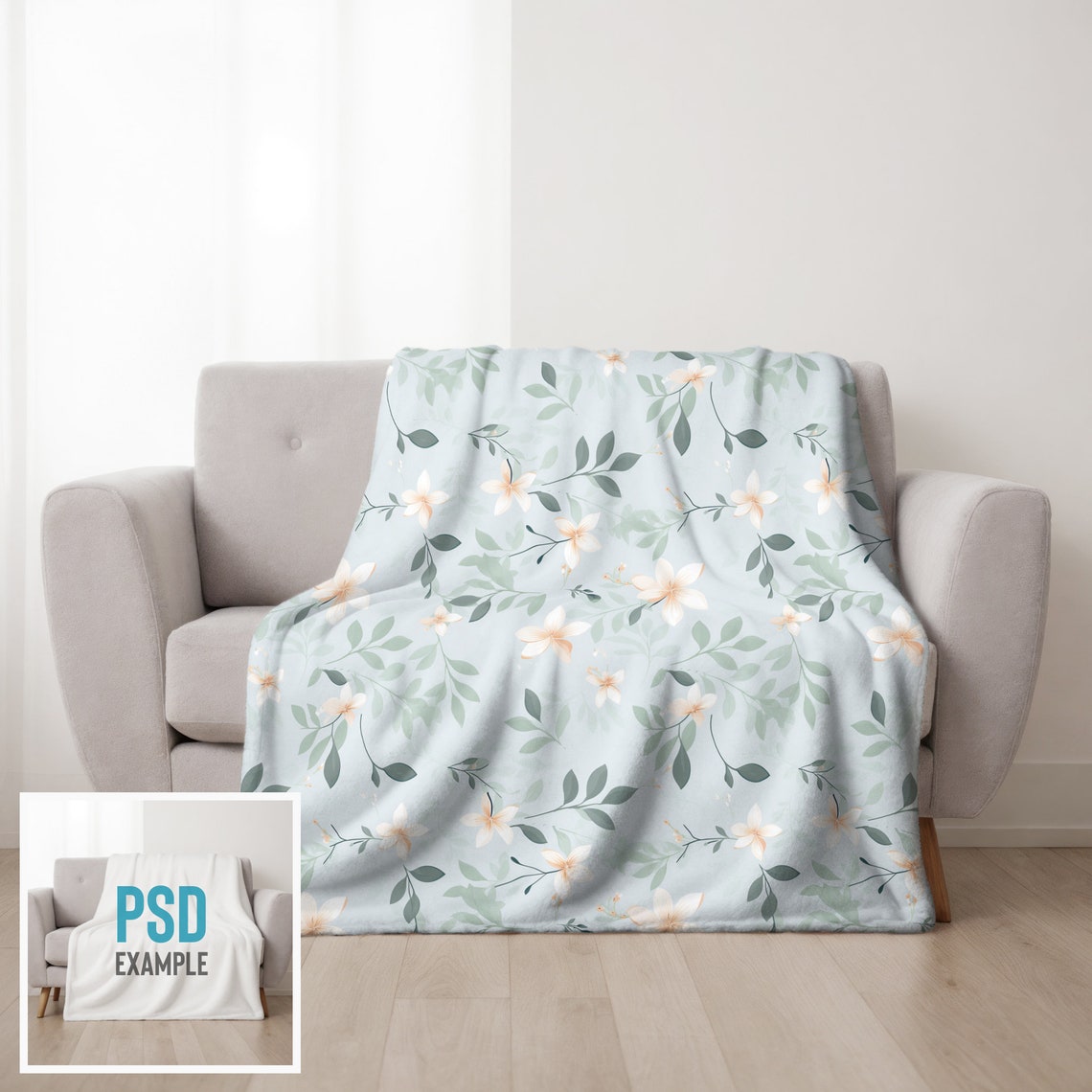 Blanket Mockup, Canva Drag & Drop, PNG, PSD Smart Object, Transparent ...