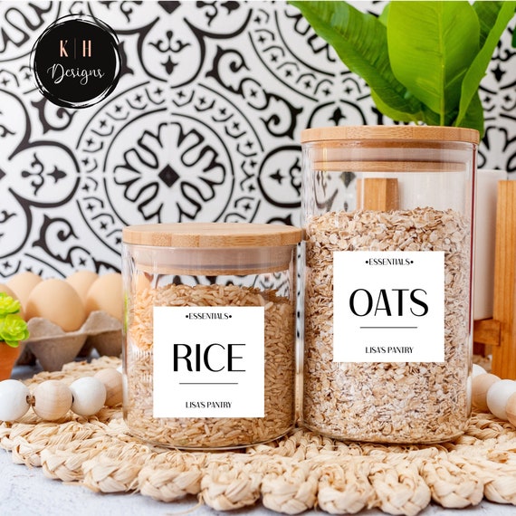 Minimalist Labels Modern Kitchen Labels Waterproof Labels - Etsy