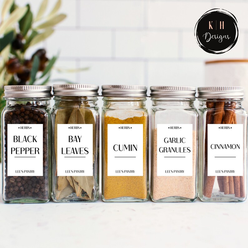 Minimalist Labels Modern Kitchen Labels Waterproof Labels - Etsy